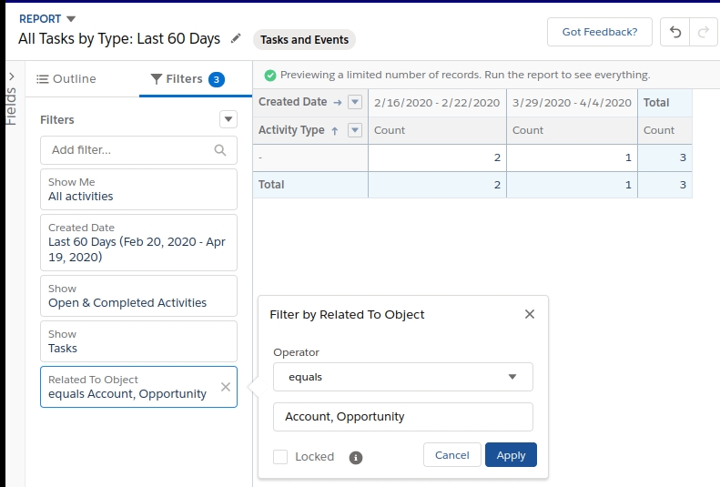 Reporting on Activities – ReportForce